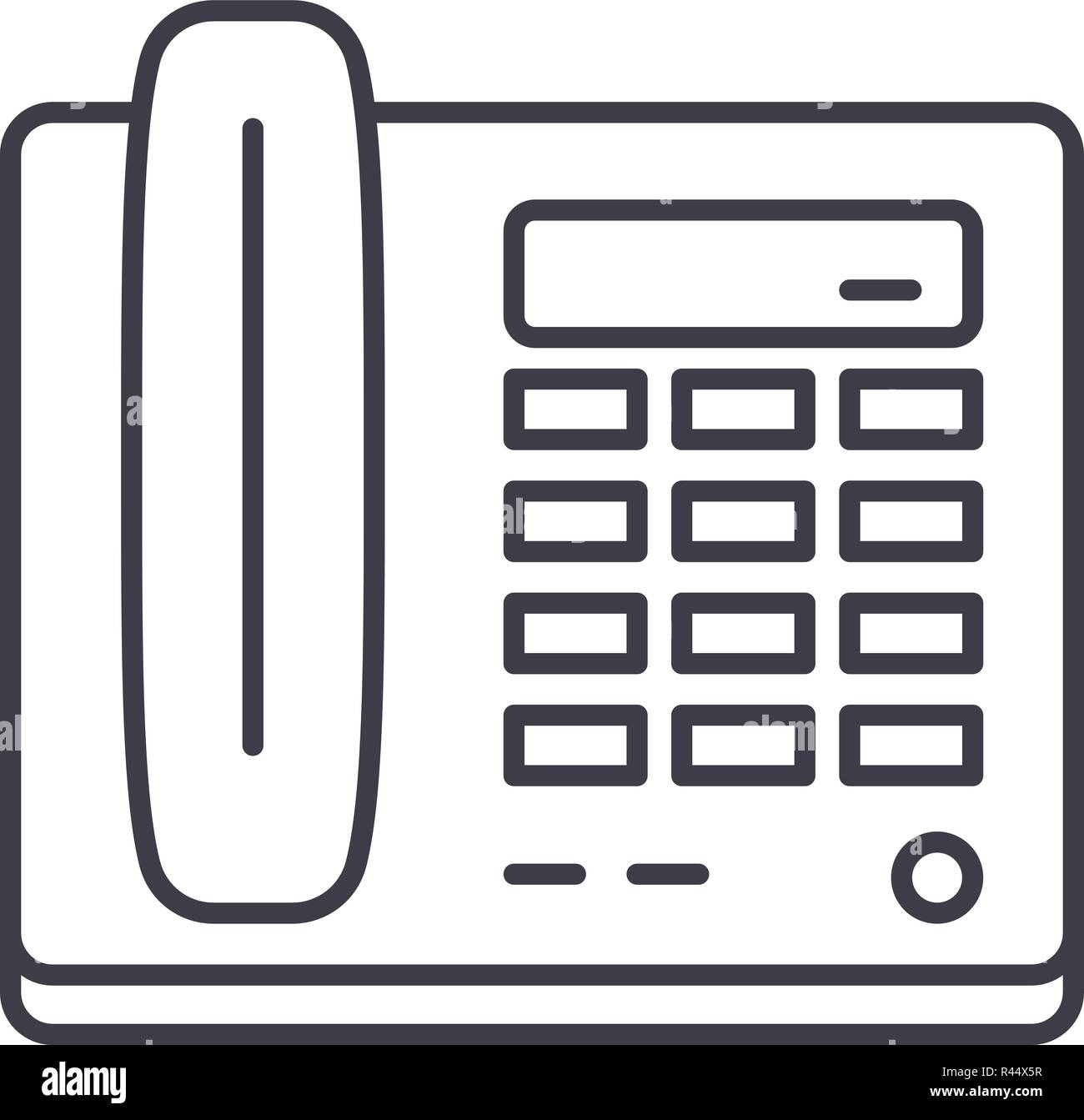 Secretarys phone line icon concept. Secretarys phone vector linear ...