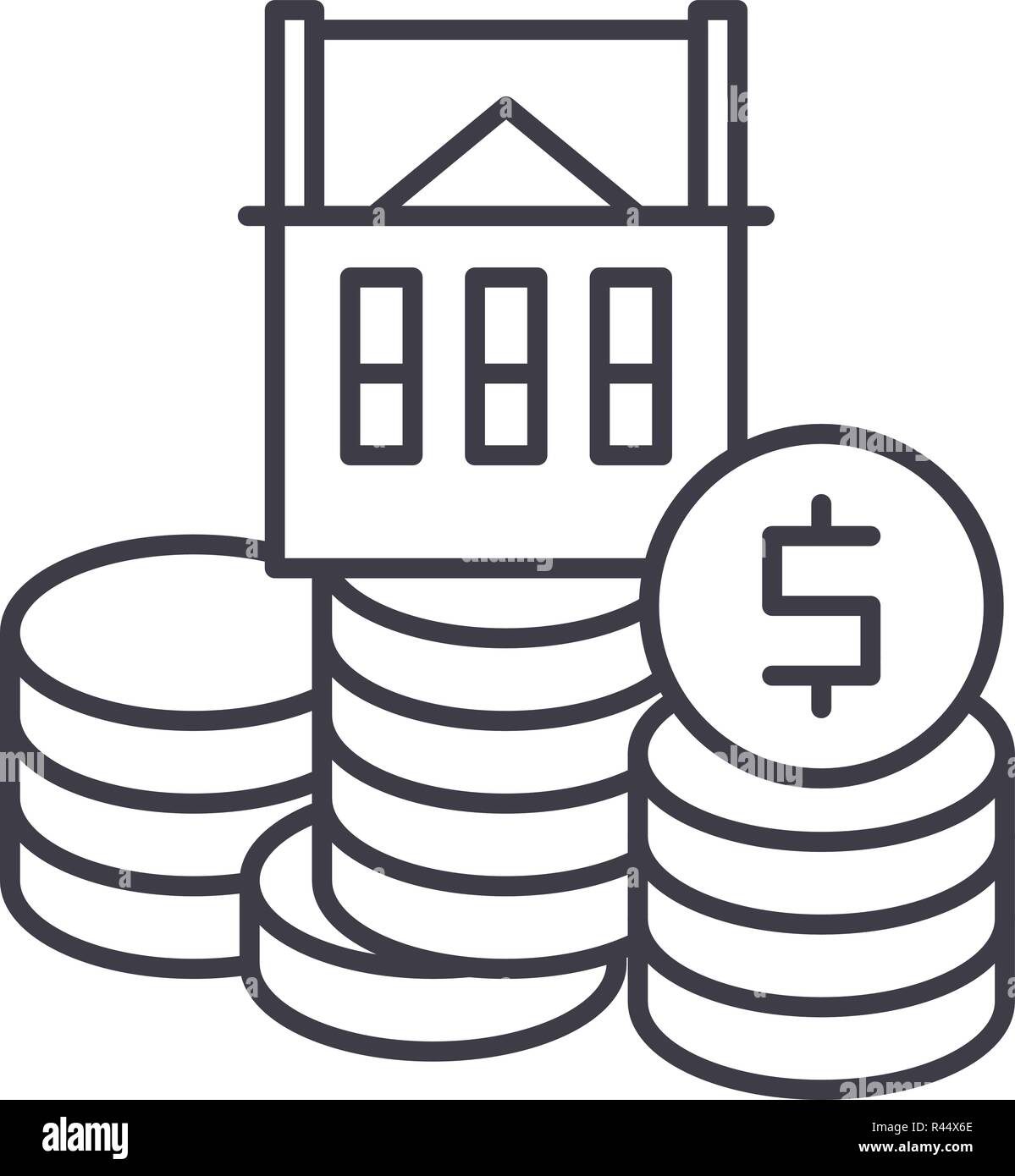 Selling a house line icon concept. Selling a house vector linear ...