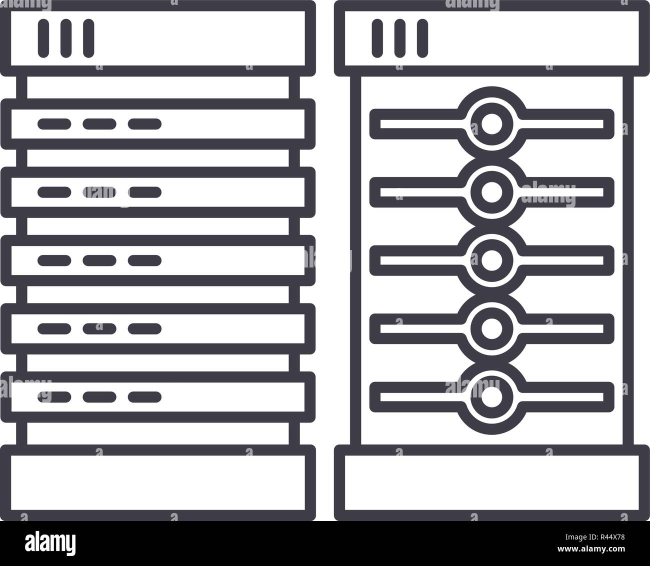 Servers line icon concept. Servers vector linear illustration, symbol ...