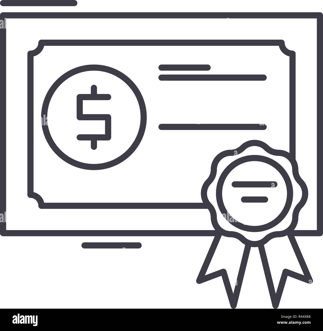 Shares line icon concept. Shares vector linear illustration, symbol ...