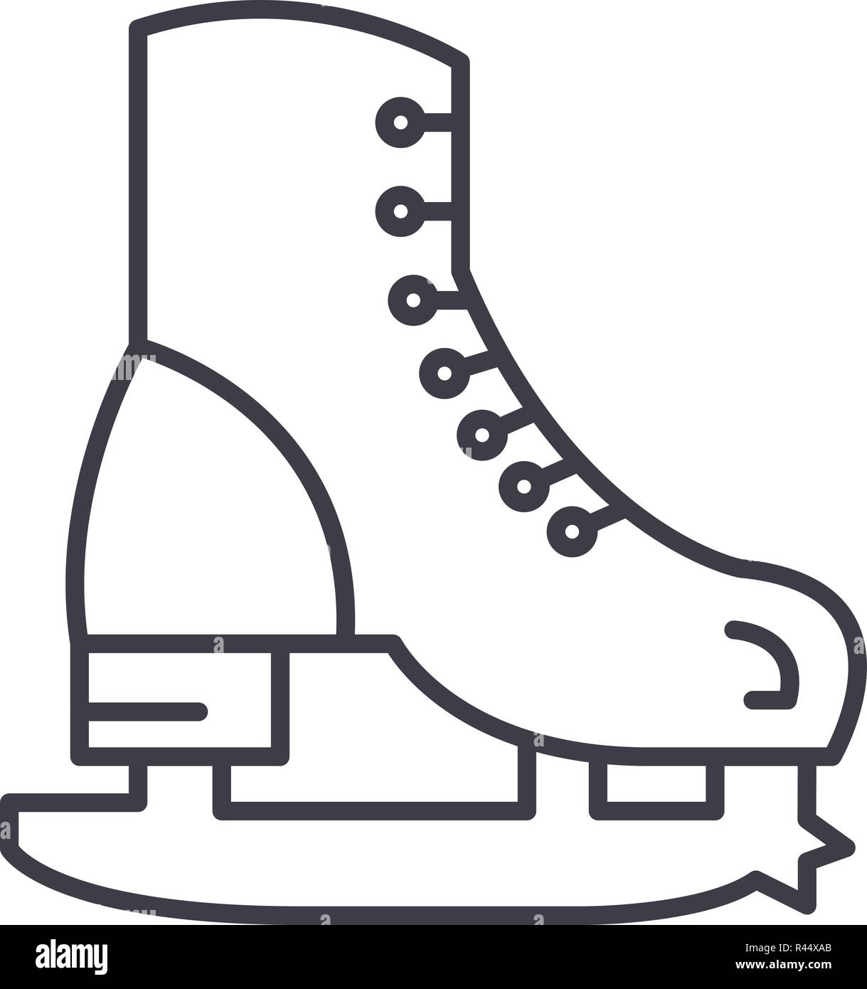 Skates line icon concept. Skates vector linear illustration, symbol ...