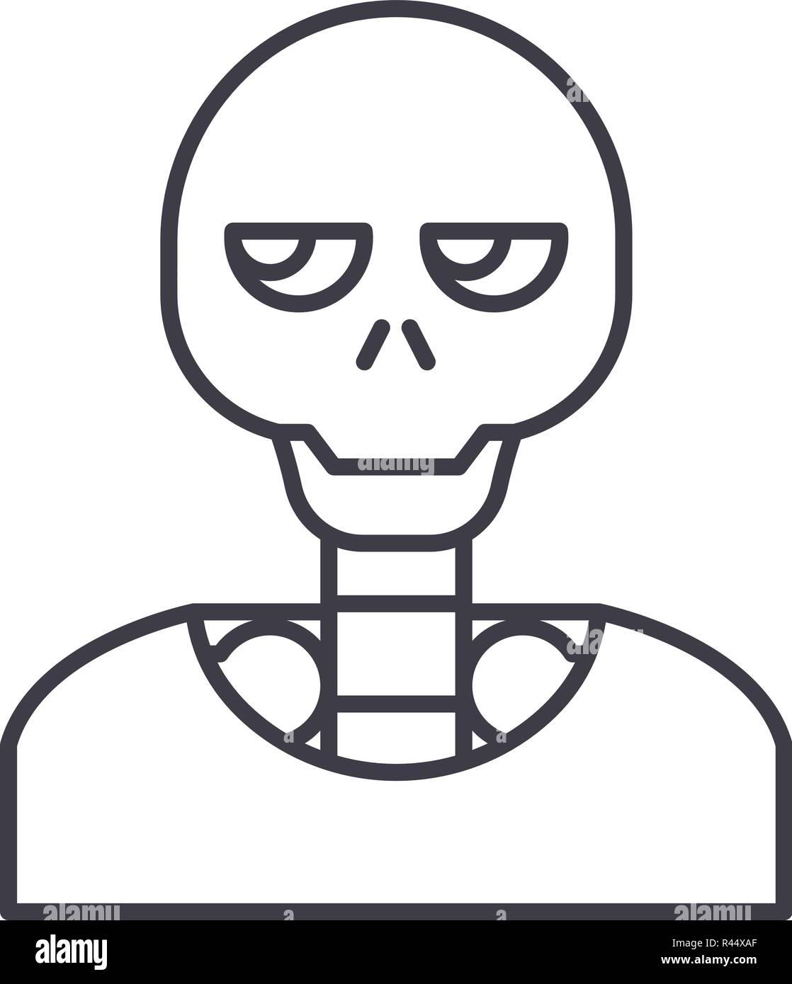 Skeleton line icon concept. Skeleton vector linear illustration, symbol ...