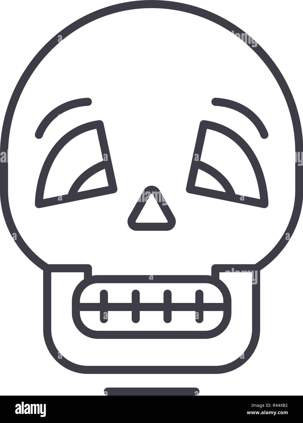 Skull line icon concept. Skull vector linear illustration, symbol, sign ...
