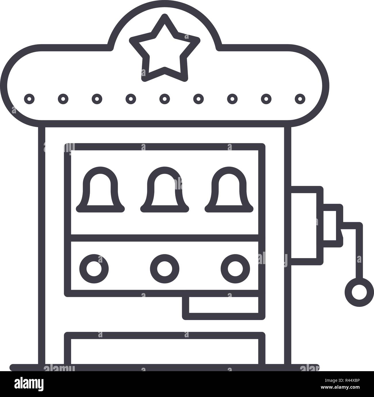 Slot machine line icon concept. Slot machine vector linear illustration ...