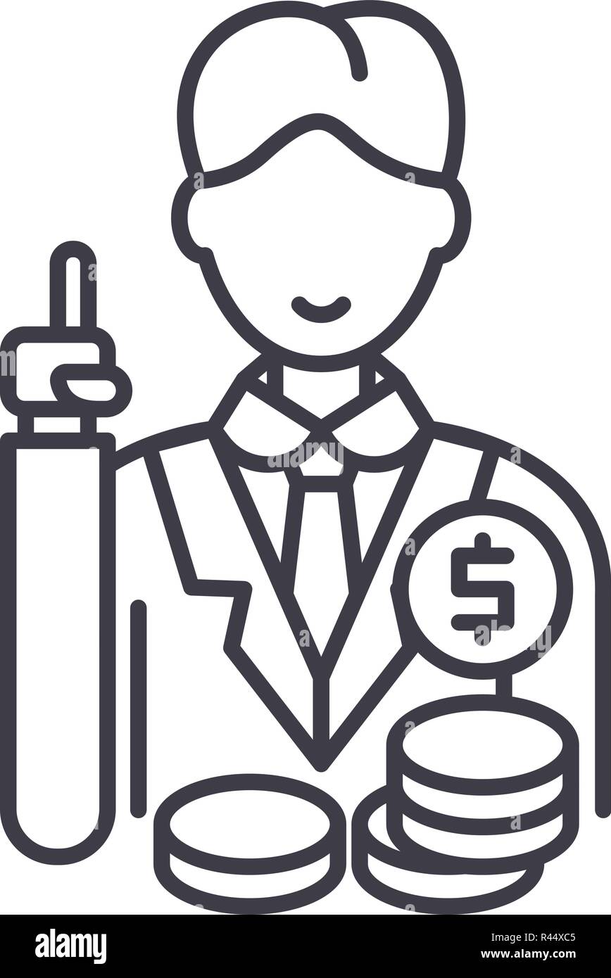 Smart investments line icon concept. Smart investments vector linear ...