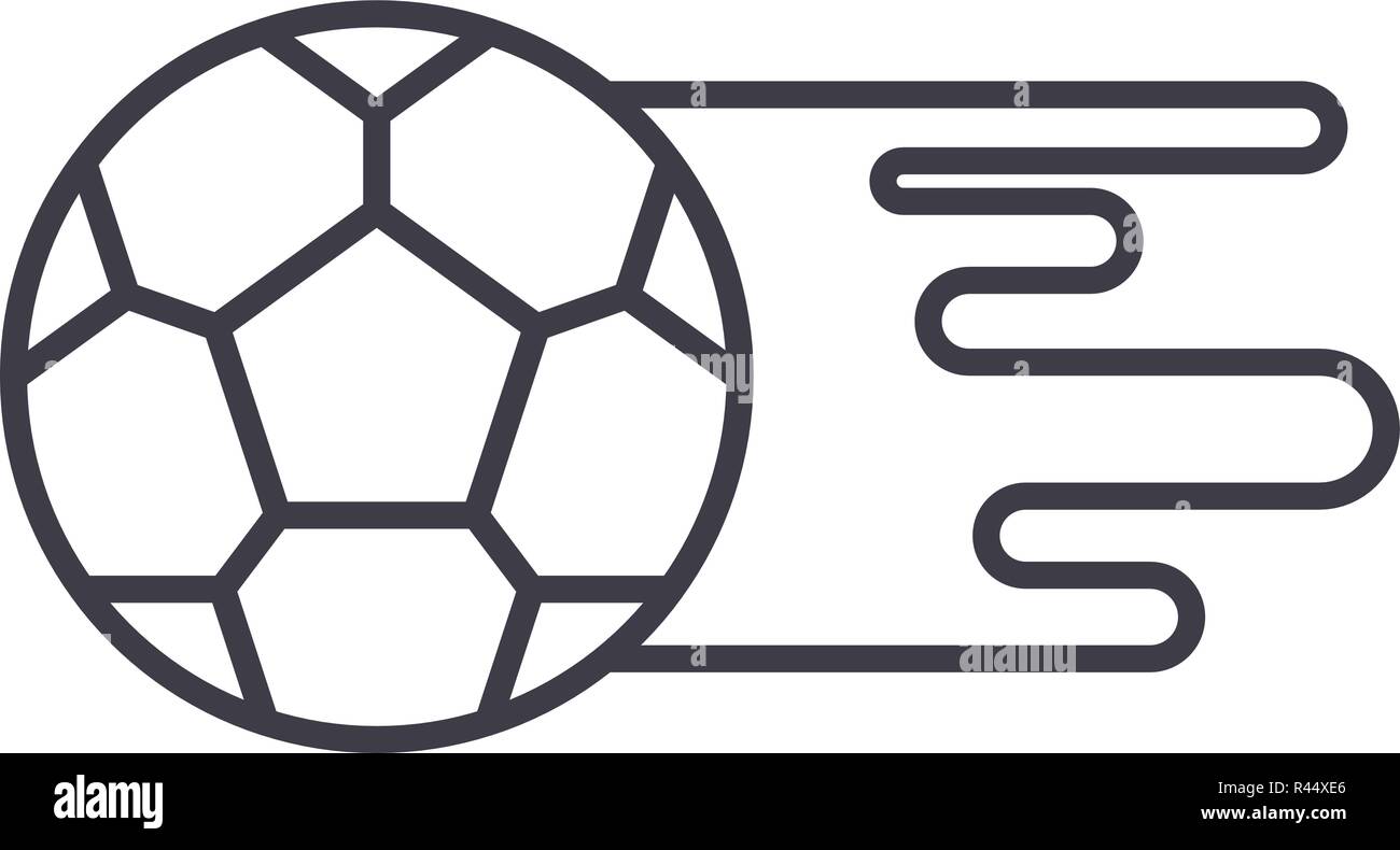 Soccer ball line icon concept. Soccer ball vector linear illustration ...