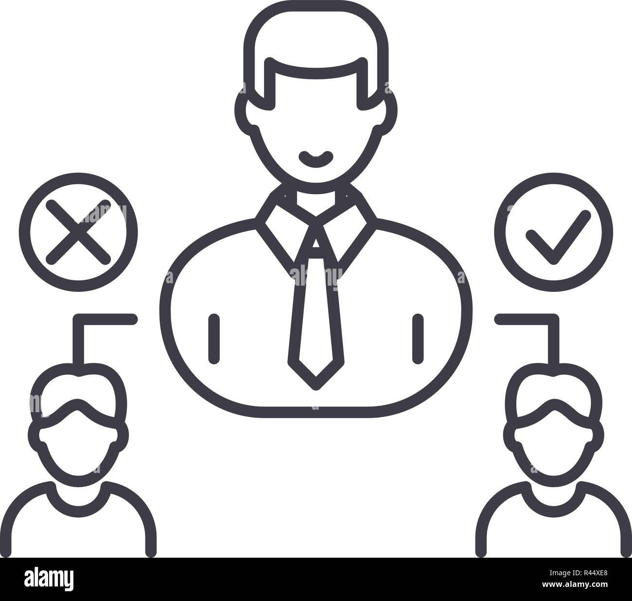 Social hierarchy line icon concept. Social hierarchy vector linear ...