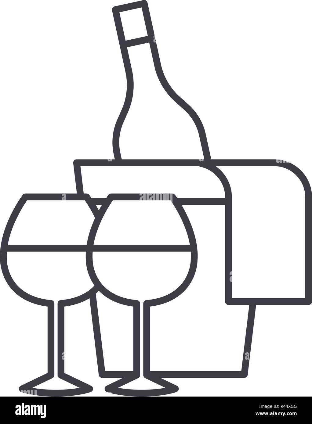Sparkling wine line icon concept. Sparkling wine vector linear ...