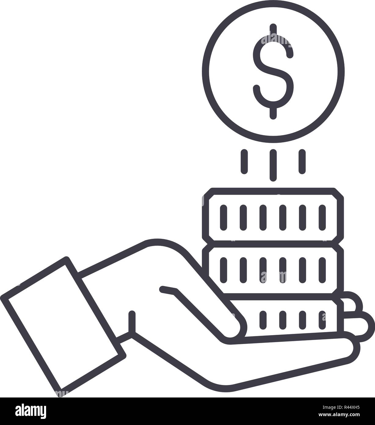 Sponsorship money line icon concept. Sponsorship money vector linear ...