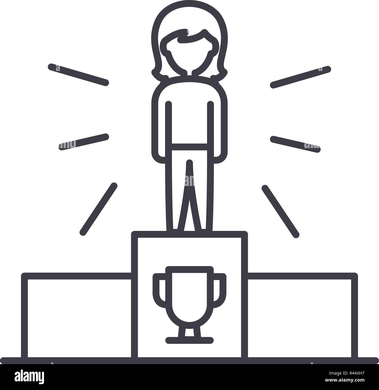 Sport champion line icon concept. Sport champion vector linear ...
