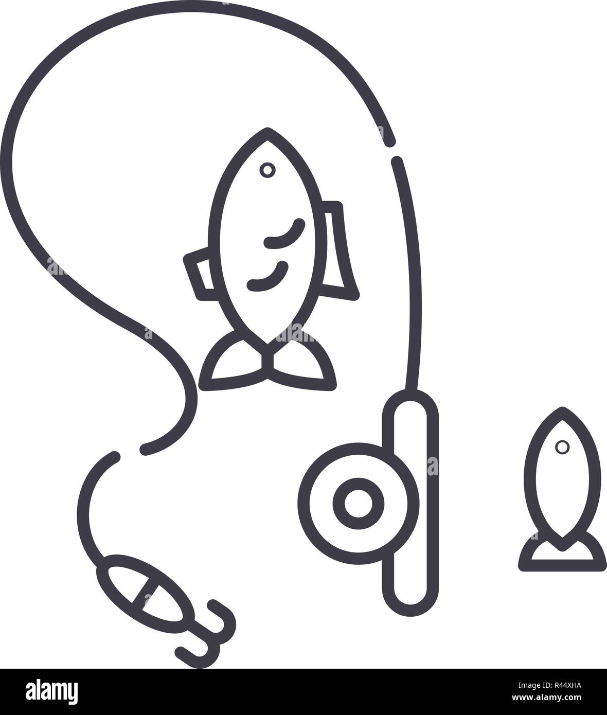 Sport fishing line icon concept. Sport fishing vector linear ...