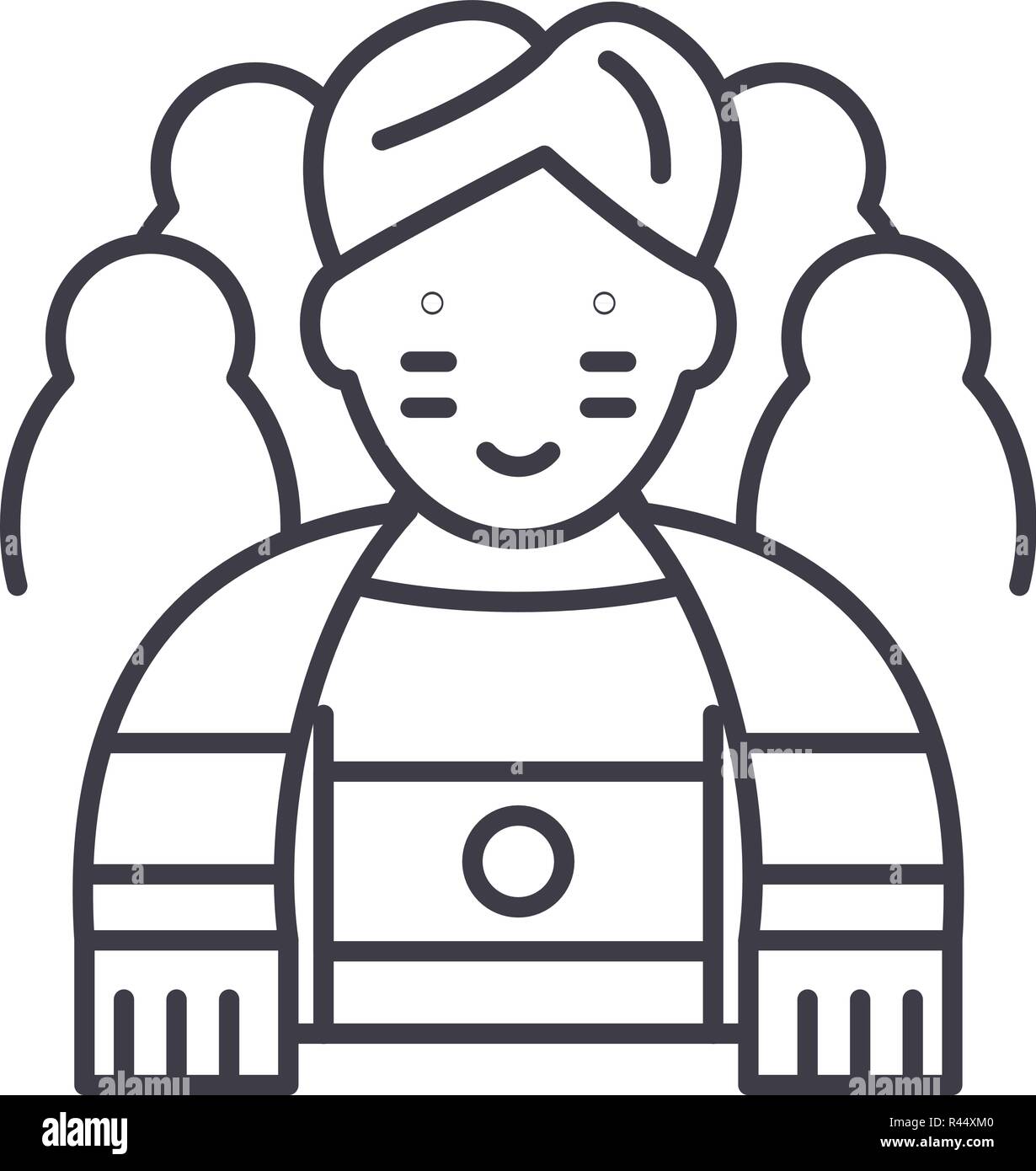 Sportsman line icon concept. Sportsman vector linear illustration ...