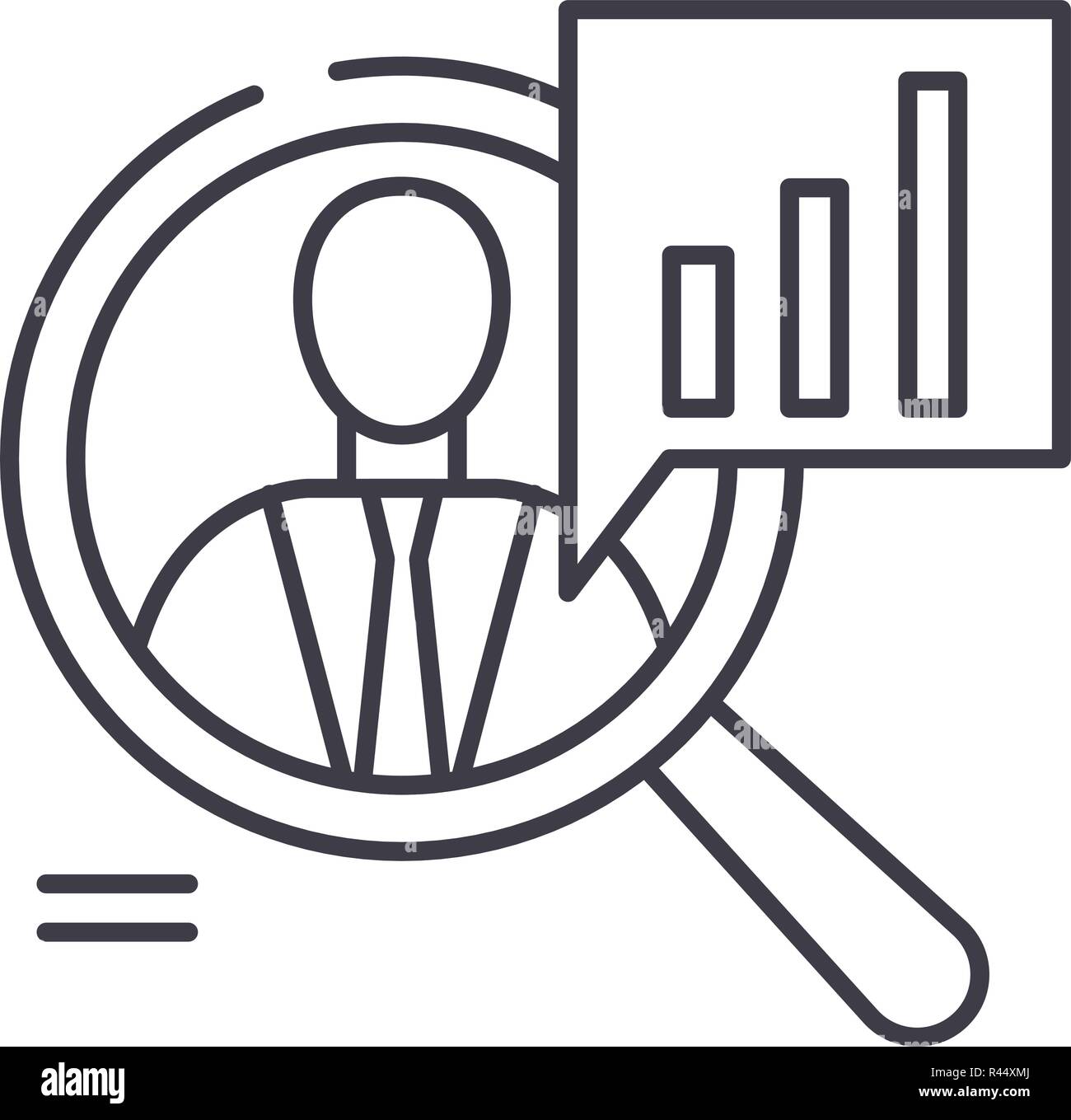 Staff performance line icon concept. Staff performance vector linear ...
