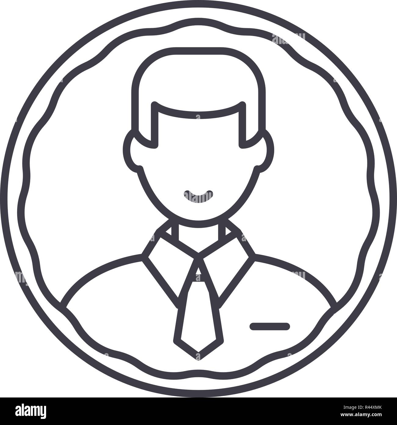 Staff profile line icon concept. Staff profile vector linear ...