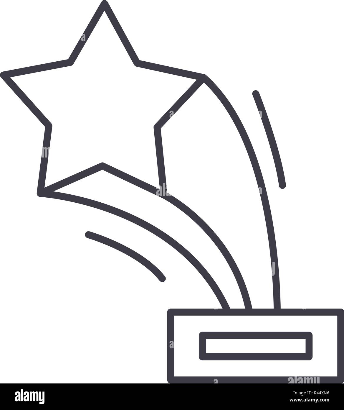 Star award line icon concept. Star award vector linear illustration ...