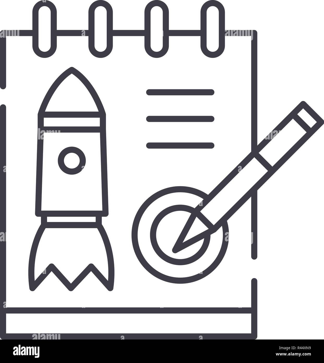 Startup Project Line Icon Concept Startup Project Vector Linear