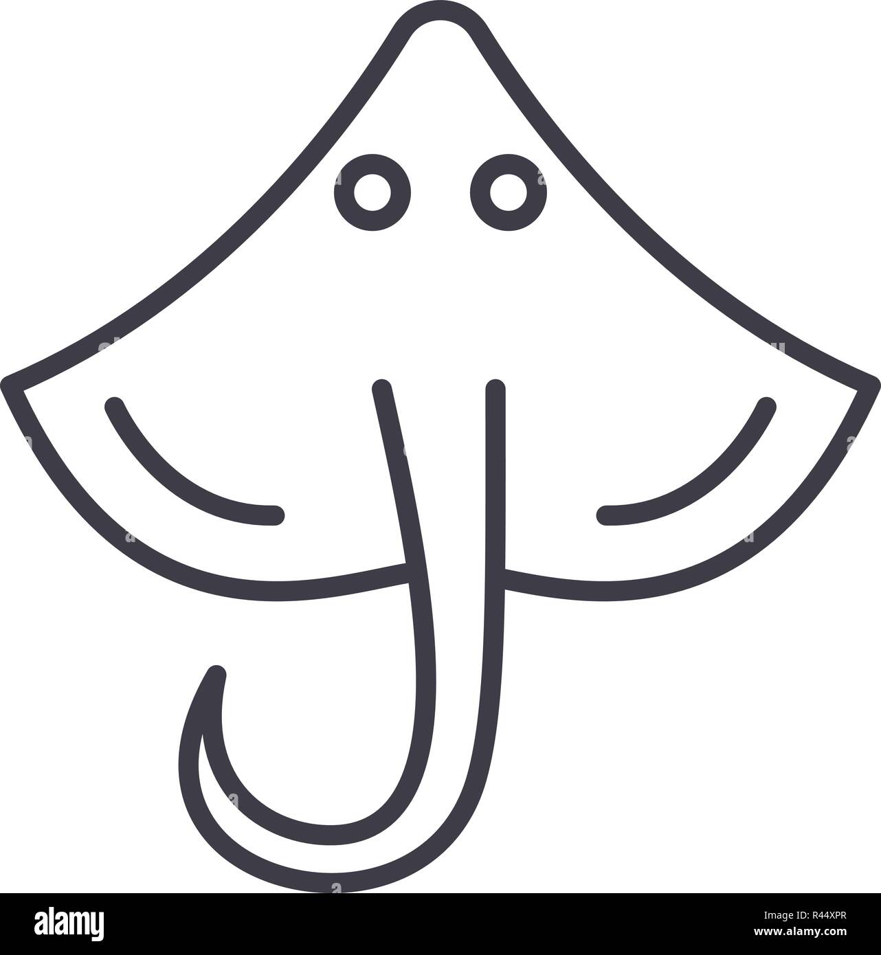 Stingray line icon concept. Stingray vector linear illustration, symbol ...