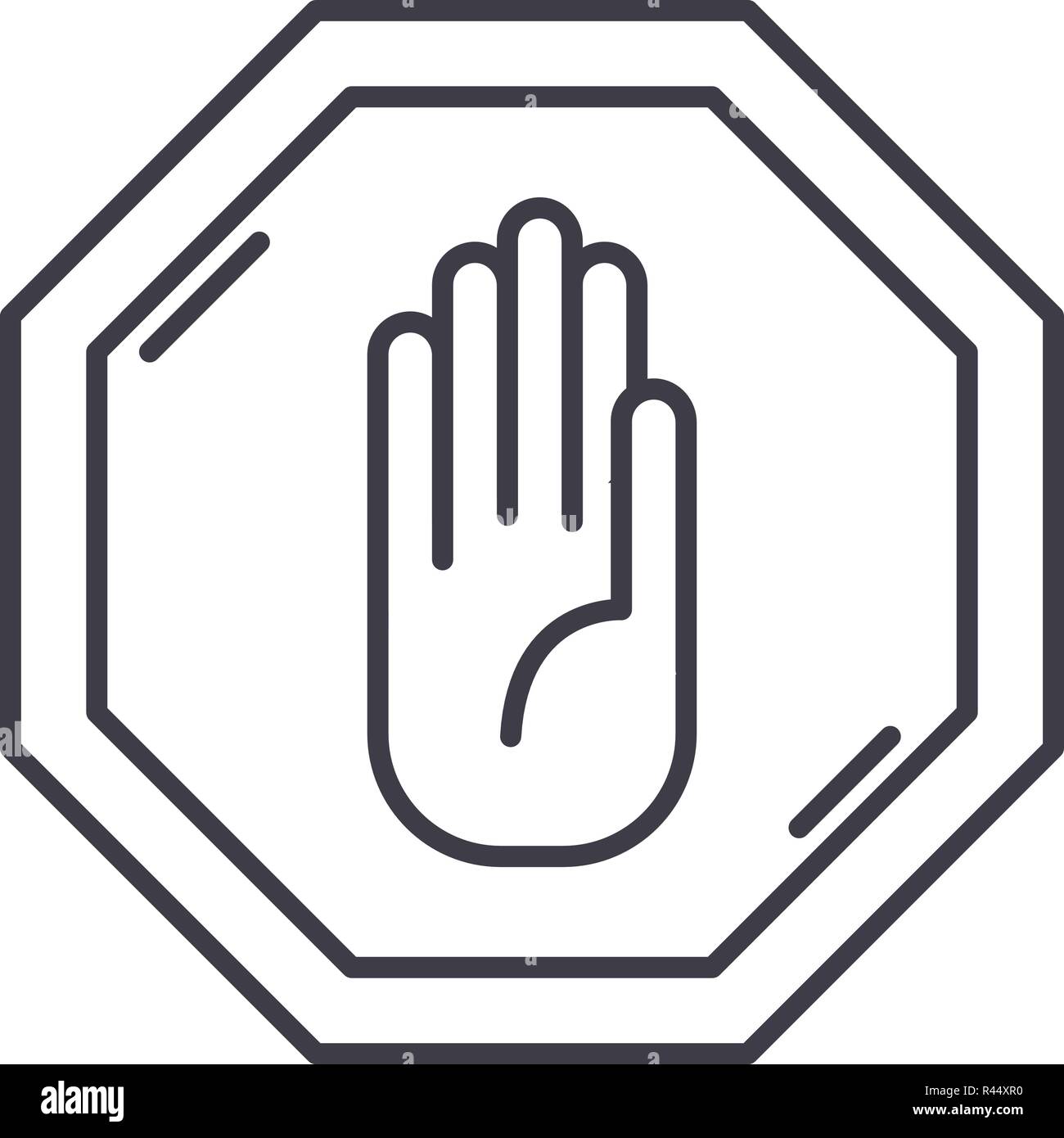 Stop line icon concept. Stop vector linear illustration, symbol, sign ...