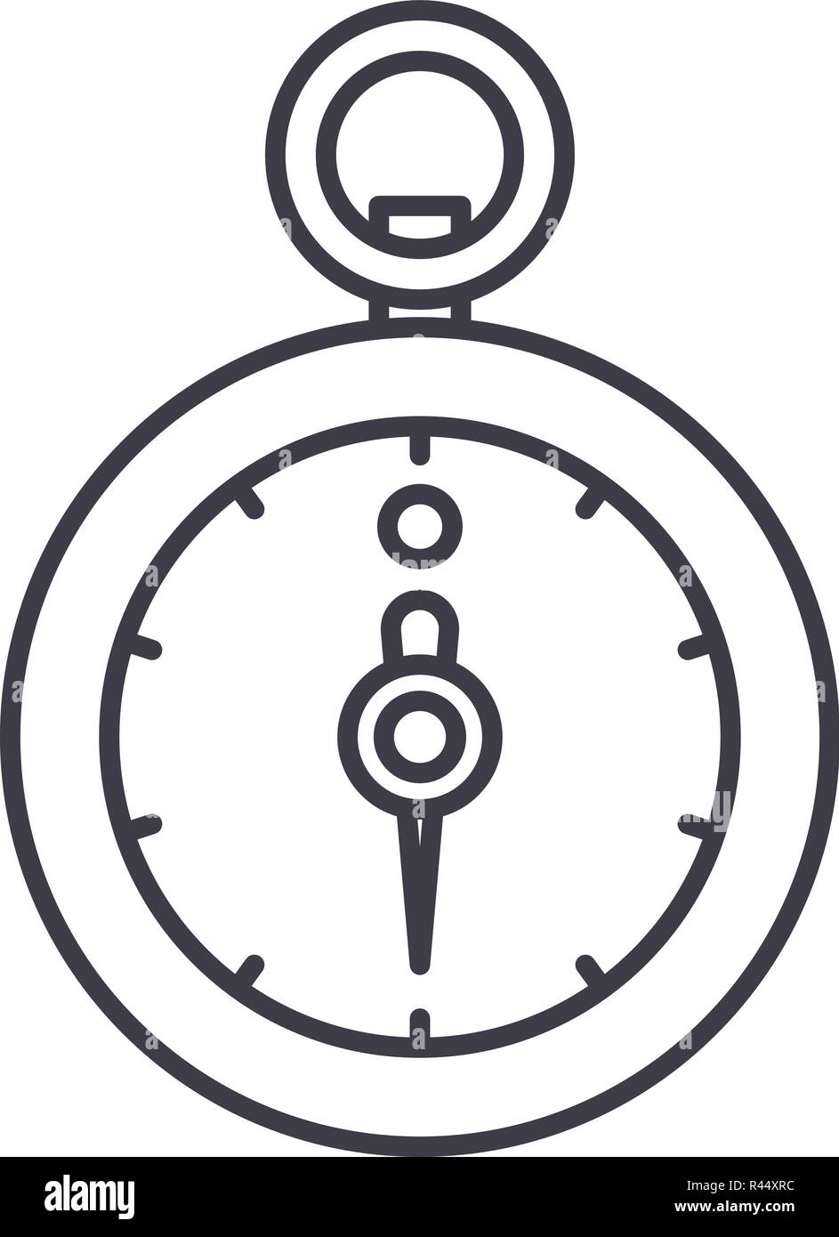 Stopwatch line icon concept. Stopwatch vector linear illustration ...