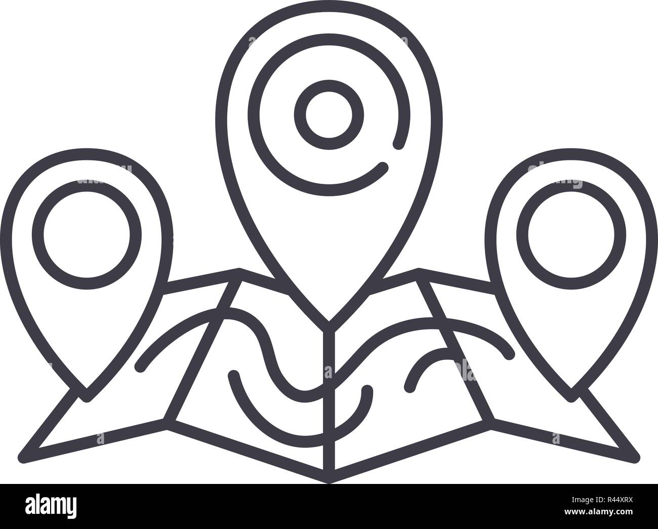 Store address line icon concept. Store address vector linear ...