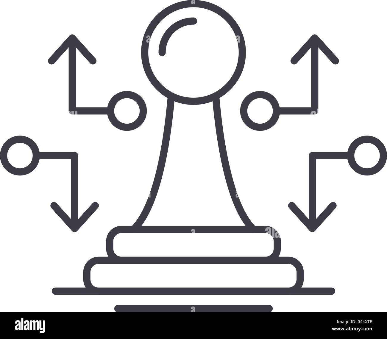 Strategic move line icon concept. Strategic move vector linear ...