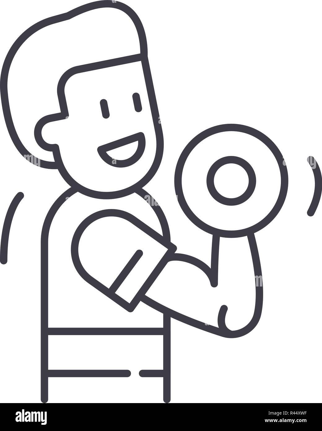 Strength training line icon concept. Strength training vector linear ...