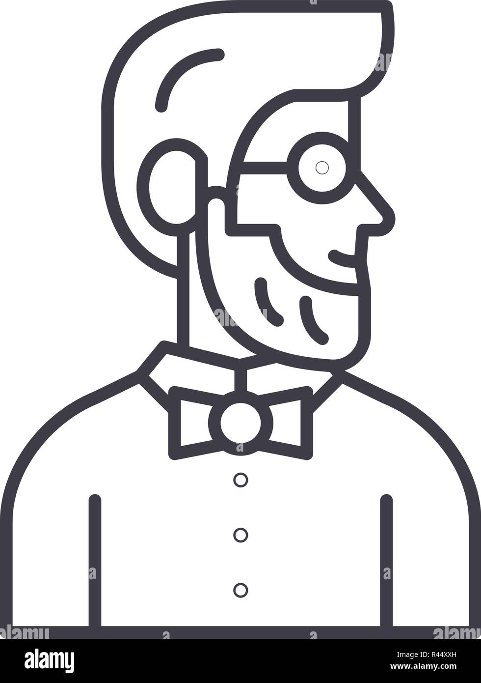 Stylist line icon concept. Stylist vector linear illustration, symbol ...