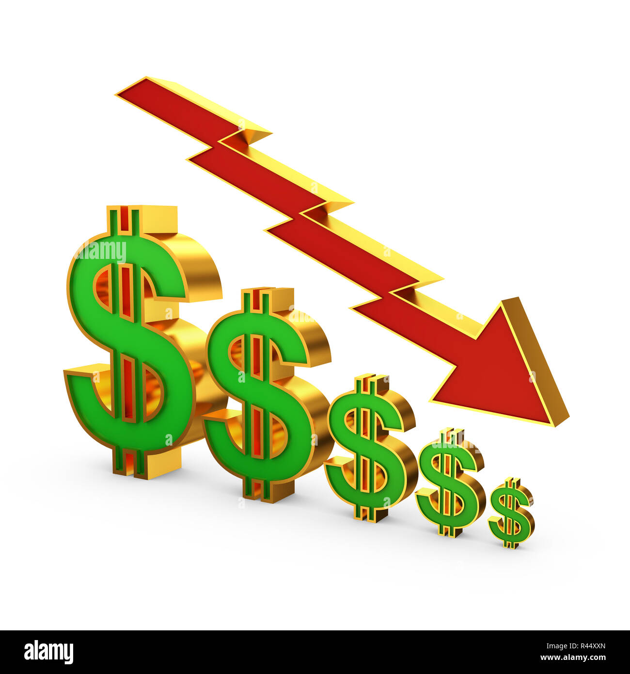 Green money decreasing Cut Out Stock Images & Pictures - Alamy