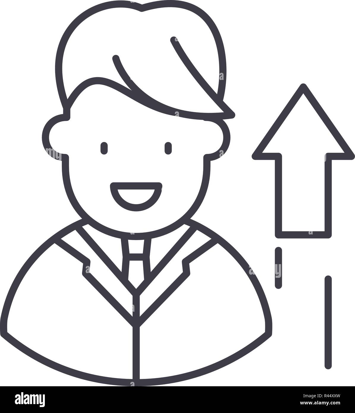 Successful manager line icon concept. Successful manager vector linear ...