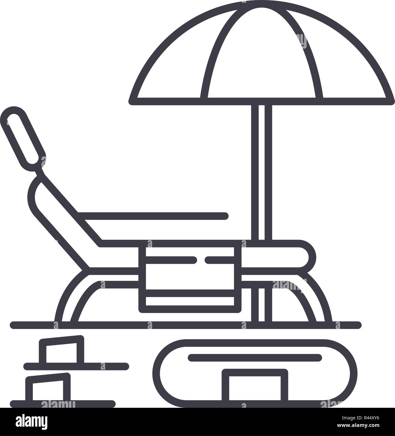 Summer rest line icon concept. Summer rest vector linear illustration ...