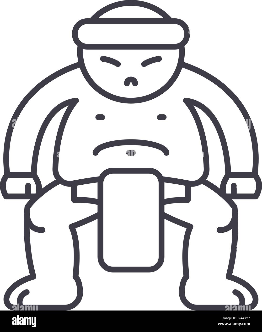 Sumo line icon concept. Sumo vector linear illustration, symbol, sign ...