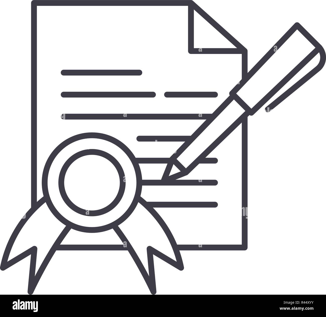 Supply contract line icon concept. Supply contract vector linear ...