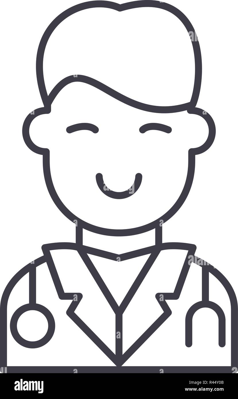 Surgeon line icon concept. Surgeon vector linear illustration, symbol ...