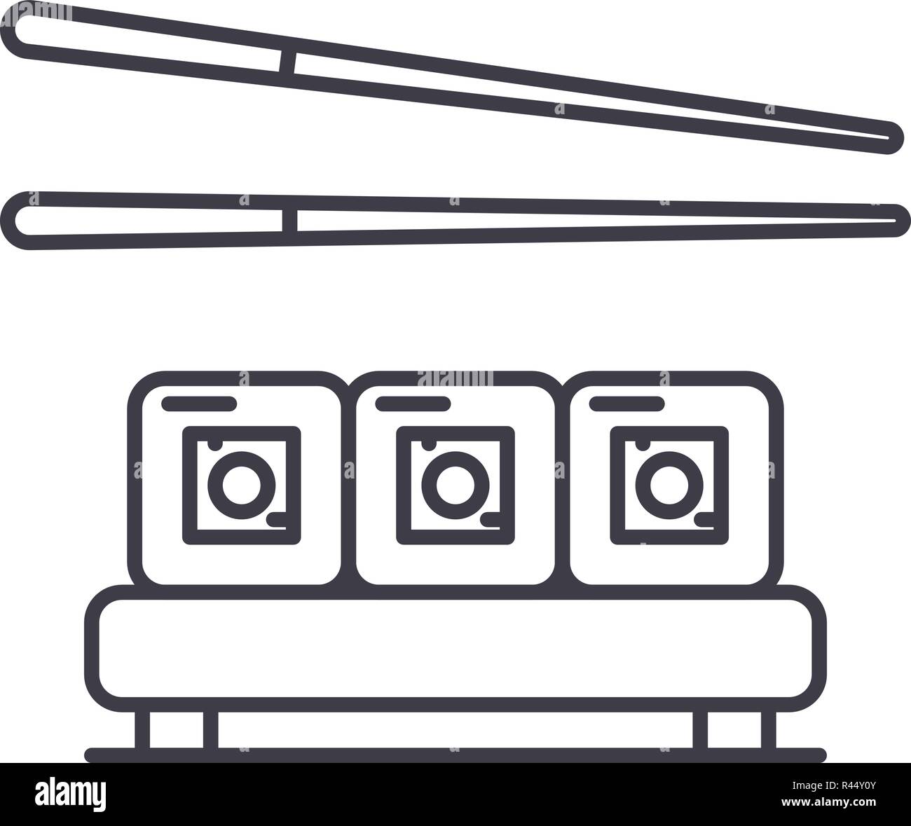 Sushi restaurant line icon concept. Sushi restaurant vector linear ...