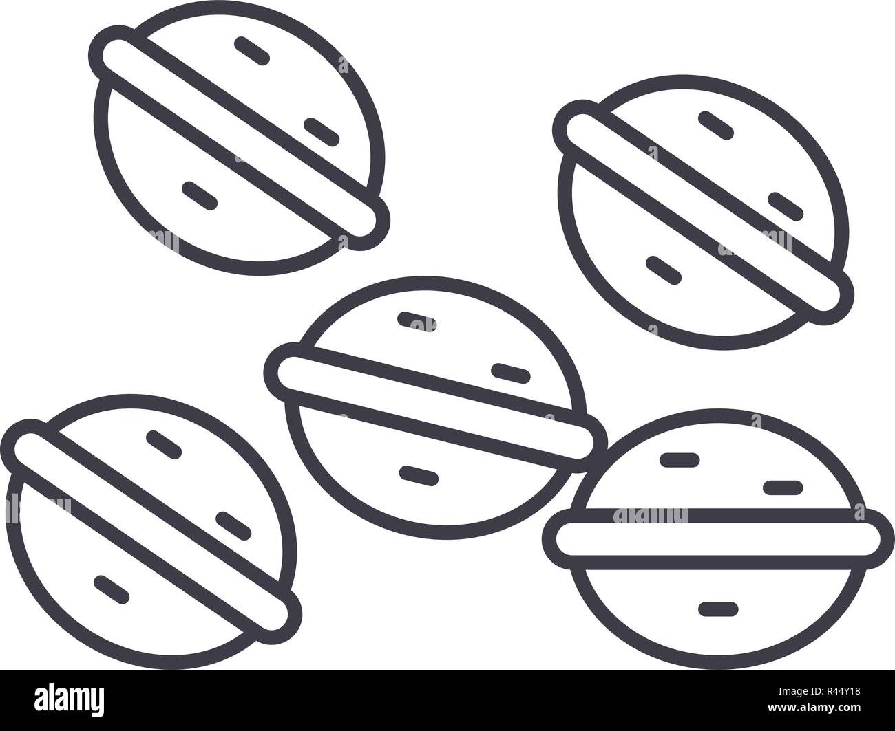 Sweet nuts line icon concept. Sweet nuts vector linear illustration ...