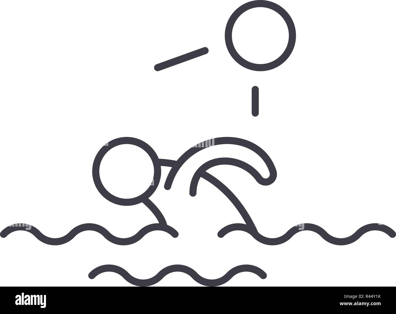 Swimming line icon concept. Swimming vector linear illustration, symbol ...
