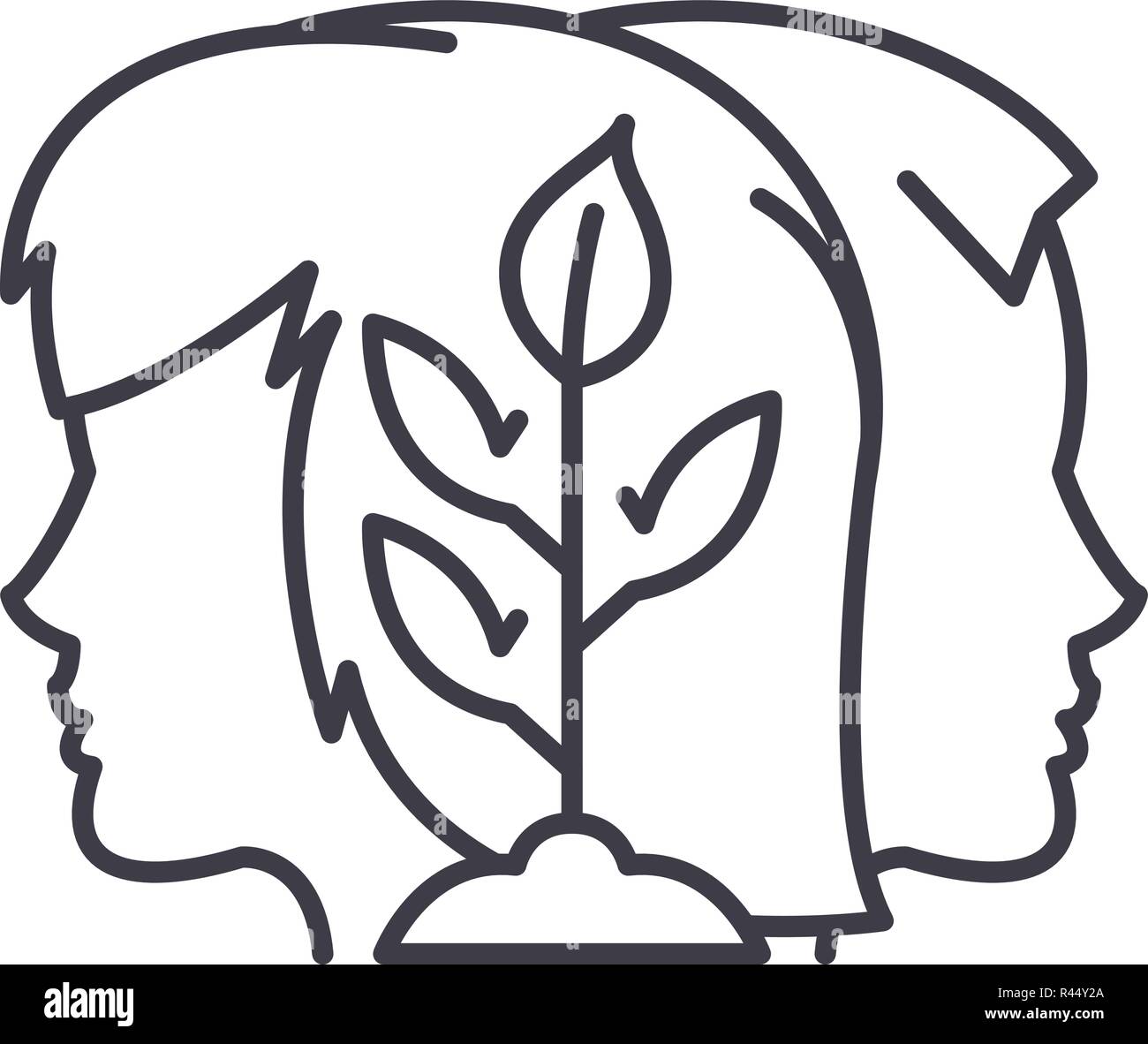 Synergy line icon concept. Synergy vector linear illustration, symbol ...