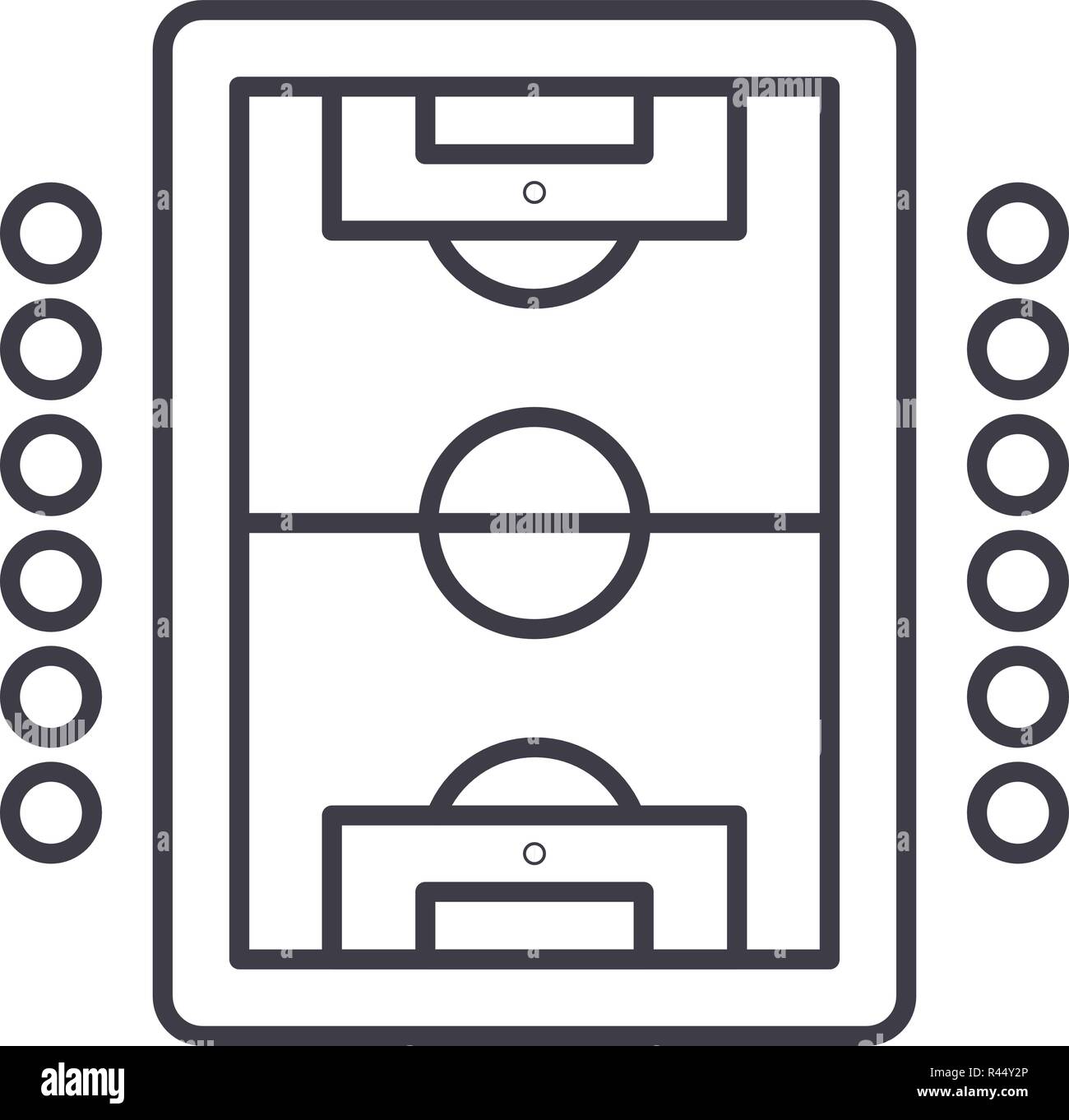 Table soccer play line icon concept. Table soccer play vector linear ...