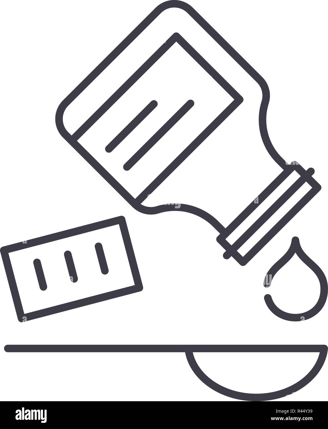 Taking the medicine line icon concept. Taking the medicine vector ...