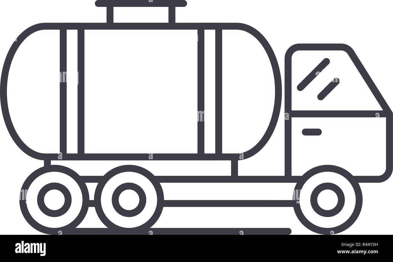 Tank car line icon concept. Tank car vector linear illustration, symbol ...