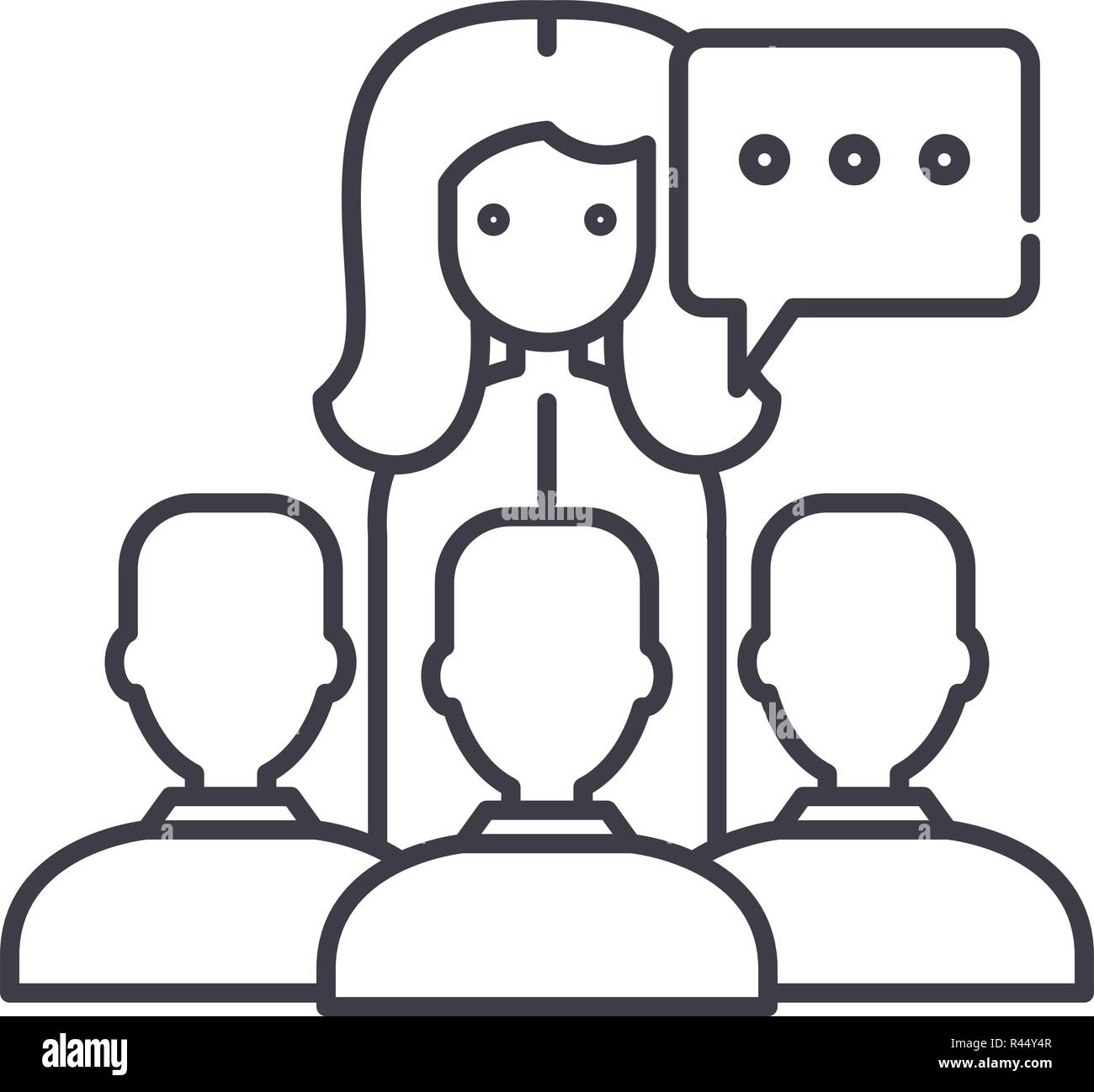 Teaching line icon concept. Teaching vector linear illustration, symbol ...