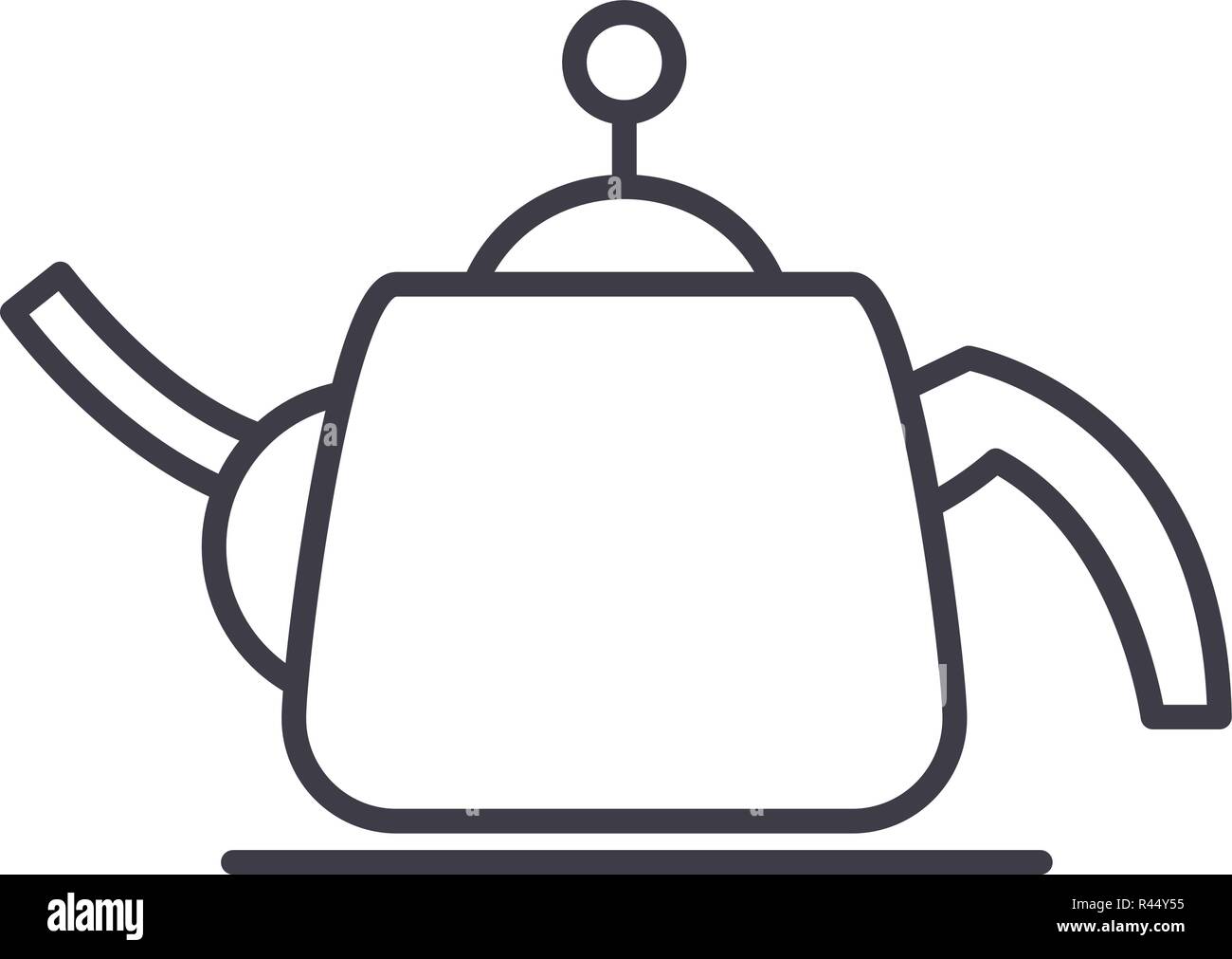 Teapot line icon concept. Teapot vector linear illustration, symbol ...