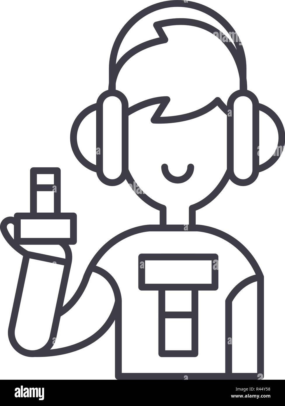 Teenager line icon concept. Teenager vector linear illustration, symbol ...