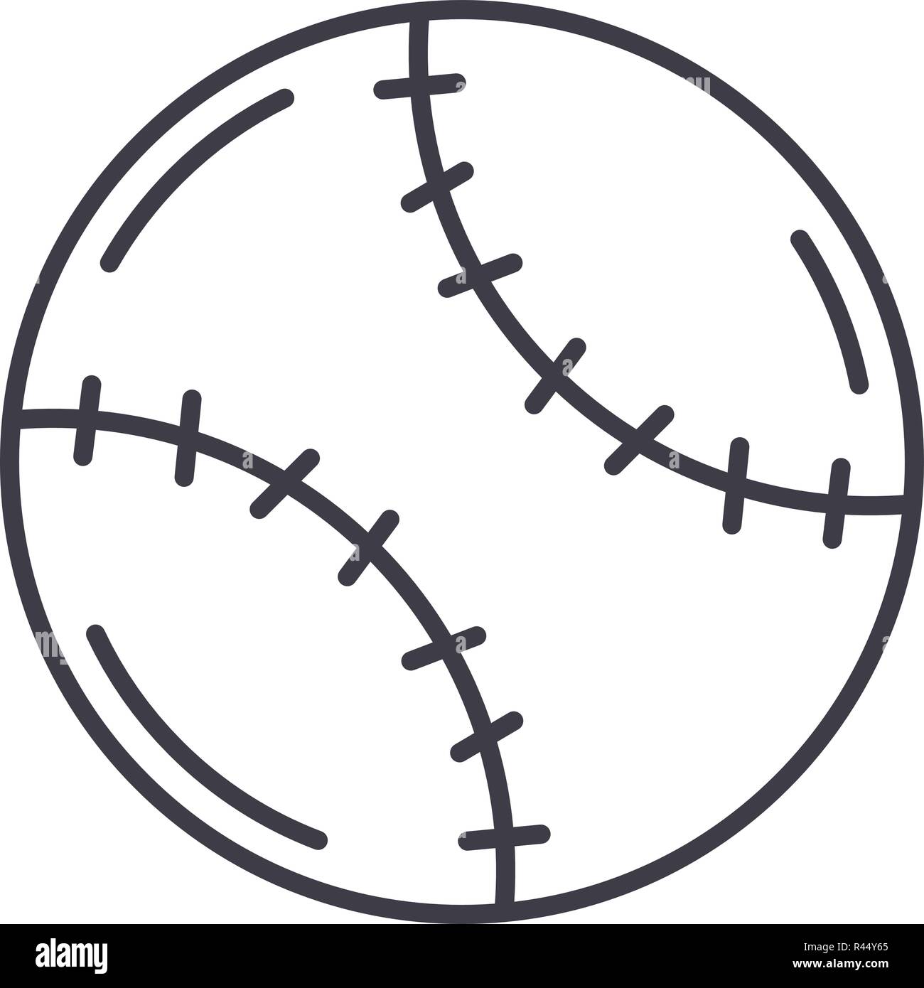 Tennis ball line icon concept. Tennis ball vector linear illustration ...