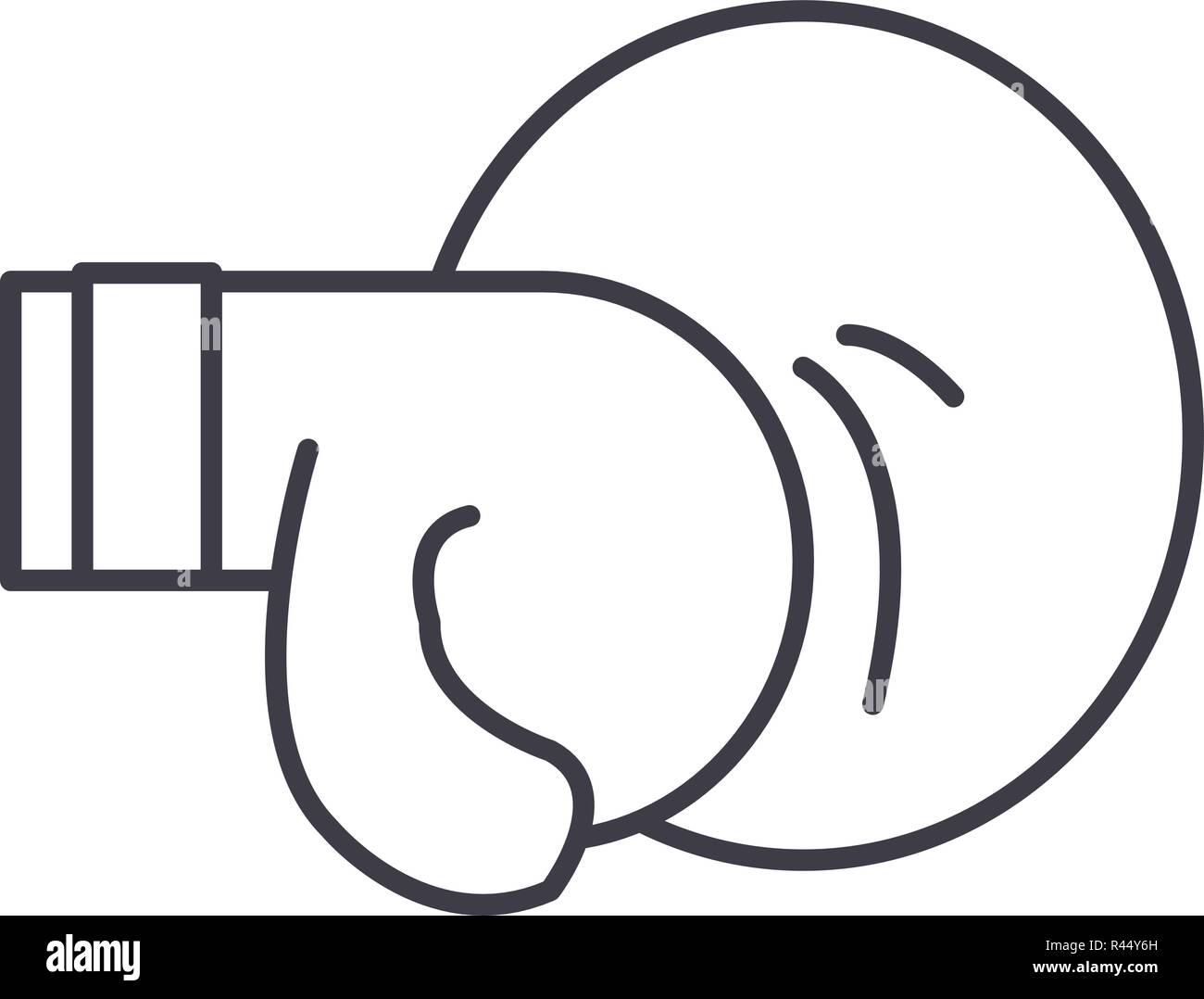 Thai boxing line icon concept. Thai boxing vector linear illustration ...