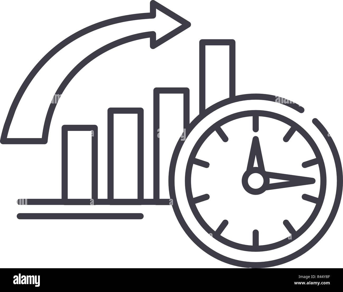 To be on time line icon concept. To be on time vector linear ...