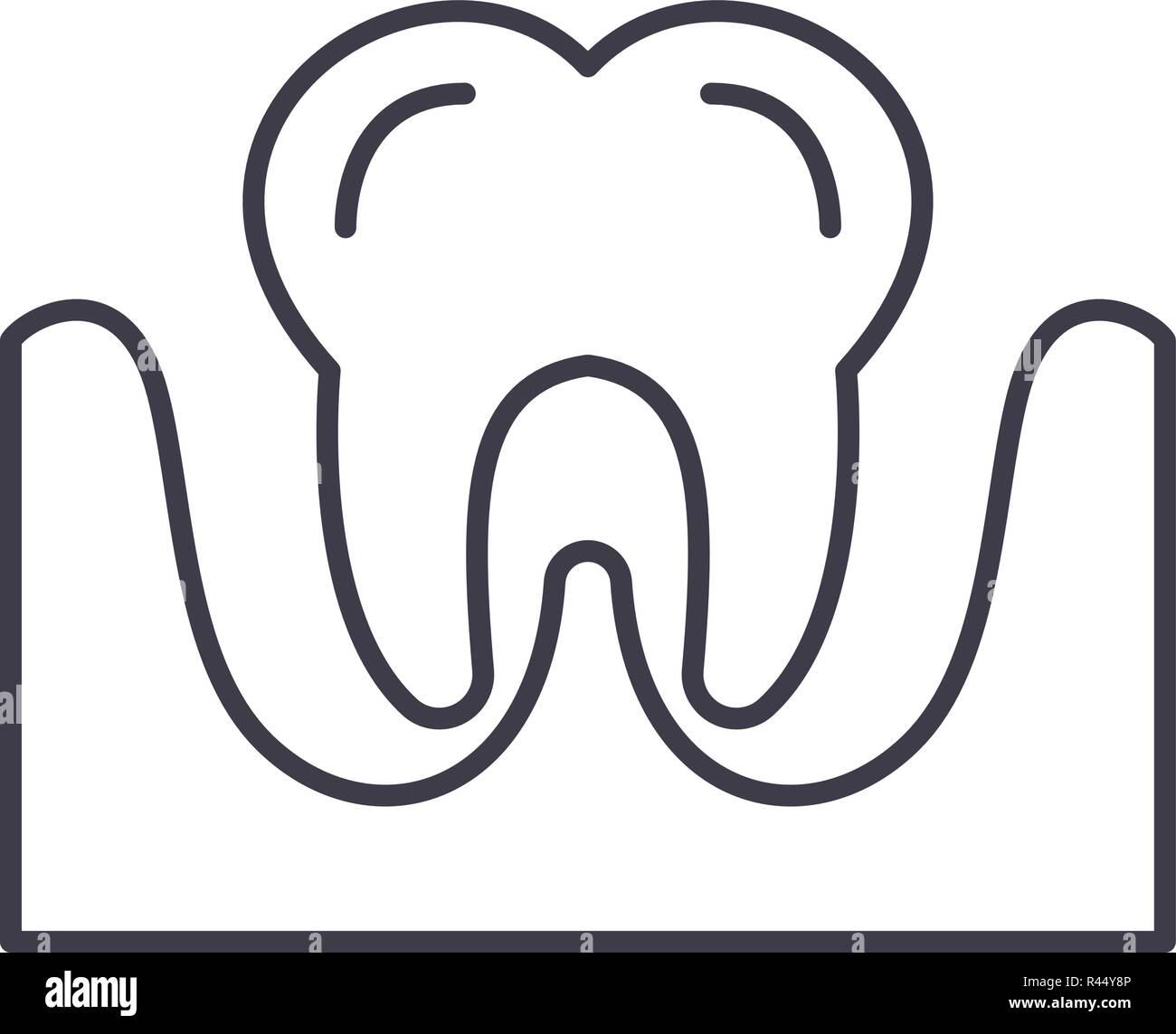 Tooth line icon concept. Tooth vector linear illustration, symbol, sign ...
