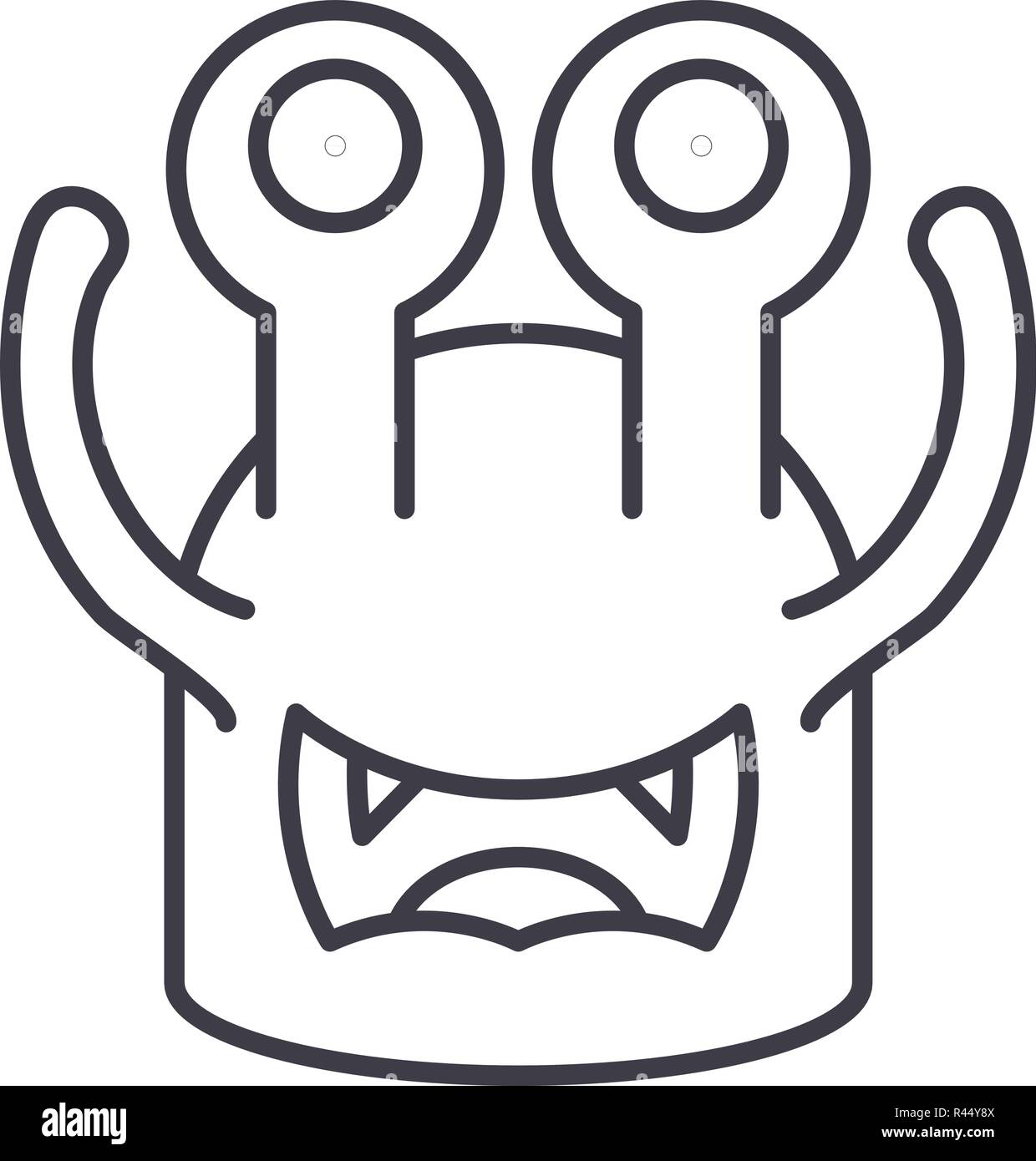 Toothy cast line icon concept. Toothy cast vector linear illustration ...