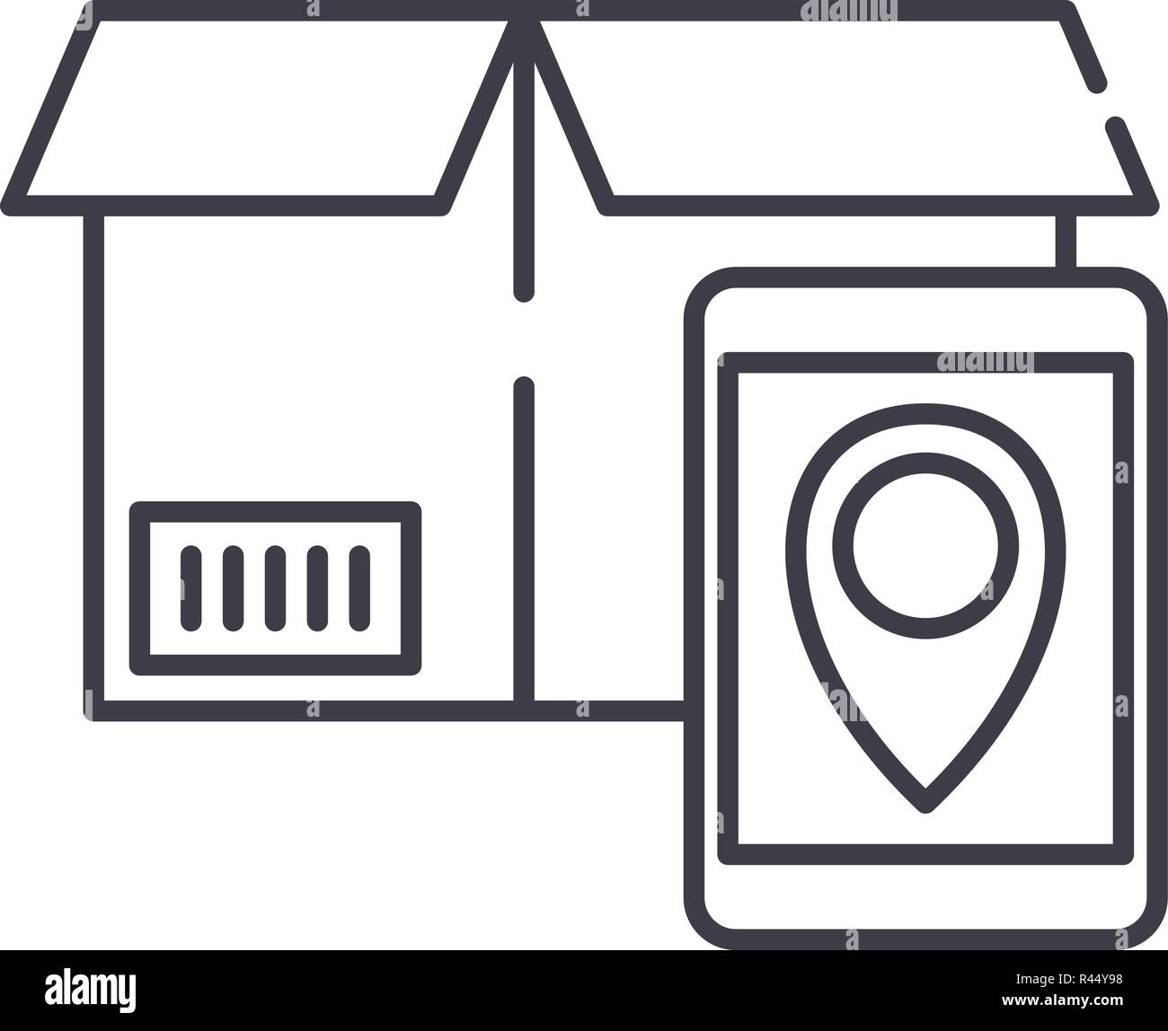 Tracking number line icon concept. Tracking number vector linear ...