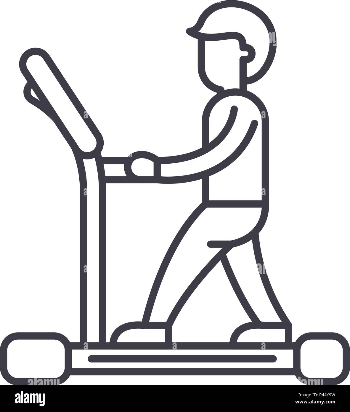 Treadmill Line Icon Concept Treadmill Vector Linear Illustration Symbol Sign Stock Vector